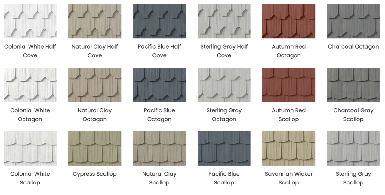 Cedar Impressions Shapes: Scallop, Octagon and Half-Cove - Ferreira ...